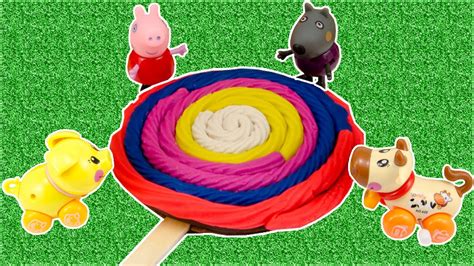 Stop Motion Peppa Pig Diy Play Doh Modelling Clay Popsicles Rainbow
