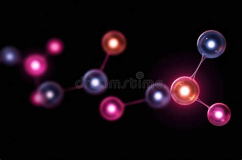 Glowing Molecular Chain Abstract 3d Rendering Of Illuminated Chemistry Structure Stock