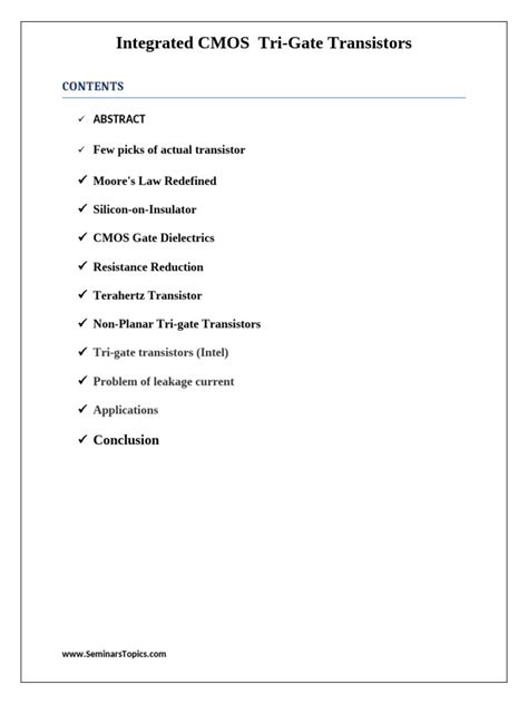 Integrated Cmos Tri Gate Transistors 8246 Meg3ov5 Pdf Cmos Field Effect Transistor