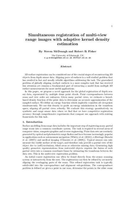 Pdf Simultaneous Registration Of Multi View Range Images With