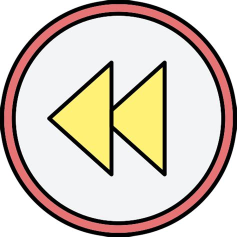 Backward Generic Thin Outline Color Icon