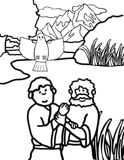 Coloriage Le Baptême Du Christ Télécharger Et Imprimer Gratuit Sur