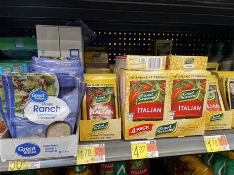 Walmart Grocery Store Interior Salad Dressing Mix Editorial Photo