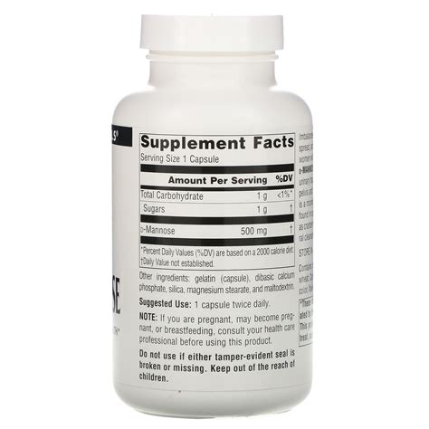 Source Naturals D Mannose 500 Mg 120 Capsules