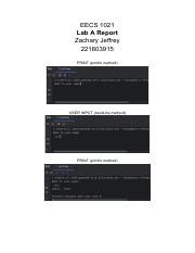 Lab A Report Exploring Print And User Input Methods In EECS Course Hero
