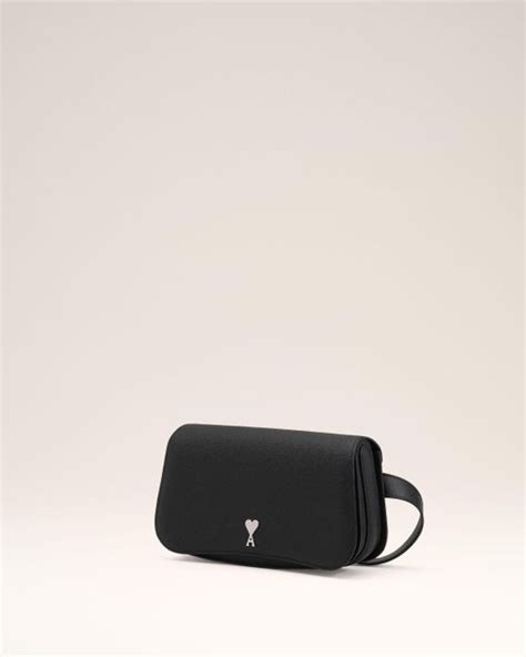 Ami Paris Leather Crossbody Paris Paris Bag In Metallic Lyst