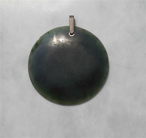 Antique Green Jade Jadeite Disc Good Luck Pendant 2 … Gem
