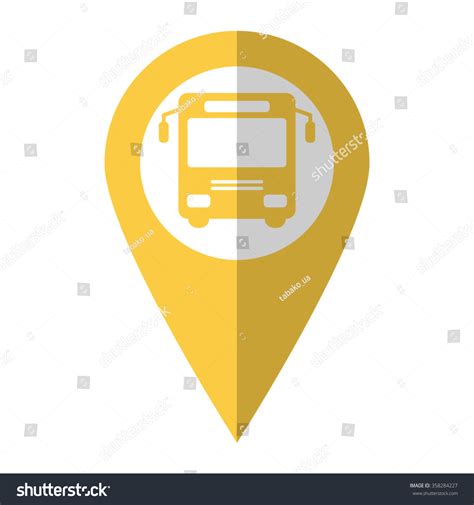 Bus Vector Icon Yellow Map Pointer Stock Vector Royalty Free Shutterstock