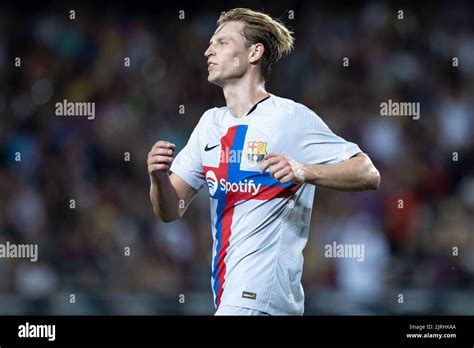 Frenkie De Jong Of Fc Barcelona Celebrate A Goal During The Benefic