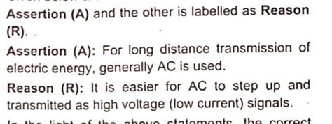 Assertion A And The Other Is Labelled As Reason Rassertion A Fo
