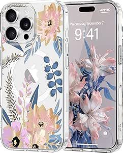 Amazon Com Pepmune Magnetic For IPhone Pro Case Floral Cute Luxury Clear Flower Cover For