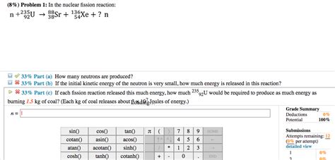 Solved In The Nuclear Fission Reaction N 235 92U Chegg