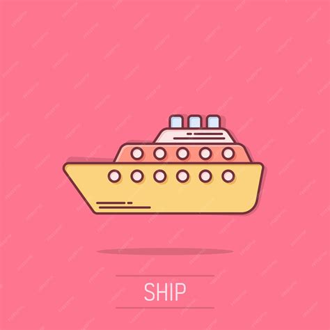 Icône De Signe De Croisière De Navire Dans Le Style Comique