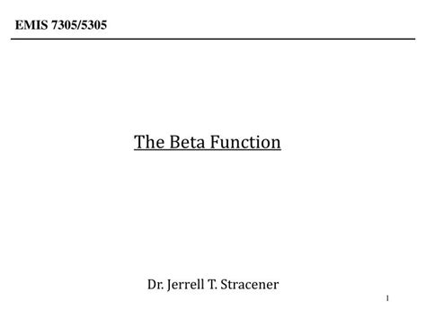 PPT The Beta Function PowerPoint Presentation Free Download ID 2692264
