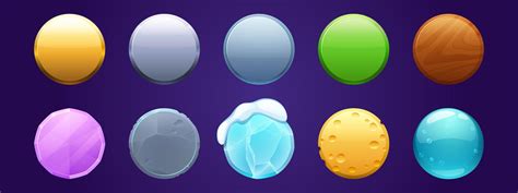 Game Ui App Icons Round Buttons Cartoon Menu 14071131 Vector Art At Vecteezy