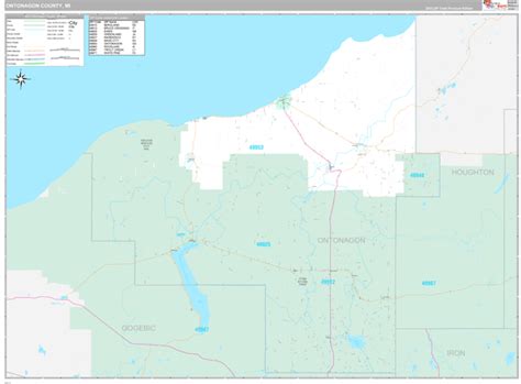 Ontonagon County Mi Zip Code Map Premium