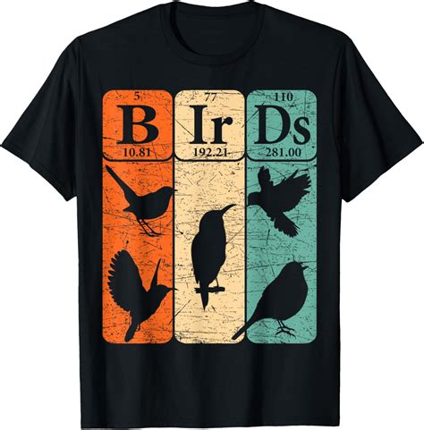 Birds Periodic Table Elements Birdwatching Ornithology T Shirtmen And