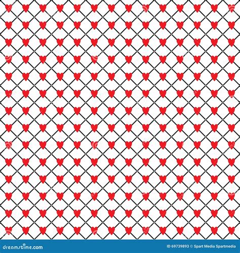Grid Hearts Pattern Stock Illustration Illustration Of Deck