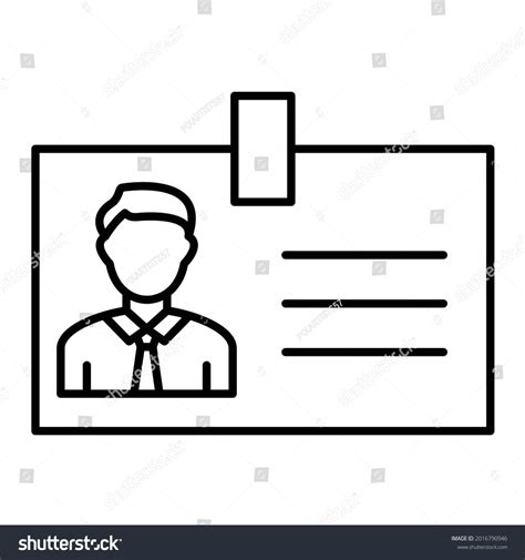 Vector Id Card Outline Icon Design Stock Vector Royalty Free