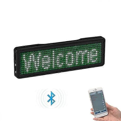 Bluetooth LED Name Badge Rechargeable Light Sign DIY Programmable Scrolling Message Board