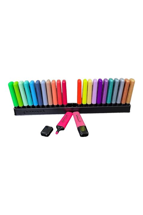 penmark Fosforlu Kalem 24 Lü Süper Kutu 6 Neon 6 Pastel 6 Tropik 6