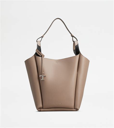 Woman Multicolour Bucket Bag In Leather Medium Xbwapie0300qripz036f Tods
