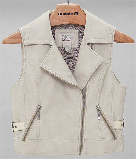 Bke Faux Leather Vest Womens Vests Buckle Faux Leather Vest