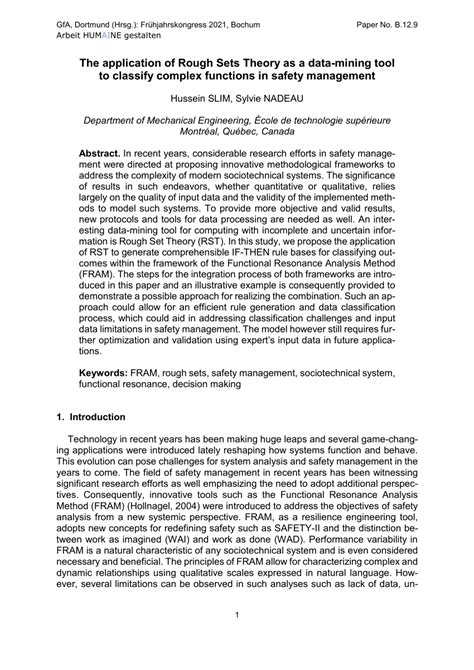 pdf the application of rough sets theory as a data mining tool to
