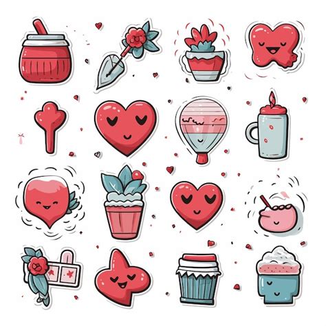 Premium Vector Love Sticker Illustrated