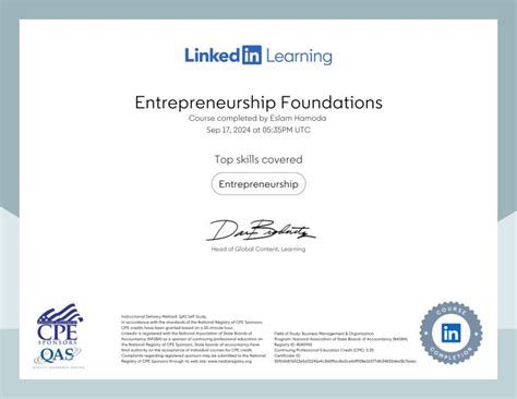 Eslam Hamoda On Linkedin Certificate Of Completion