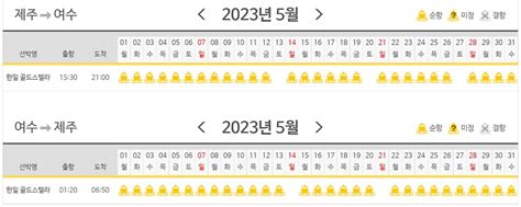 여수 제주도 배편 배시간표 배값 및 차량선적 요금