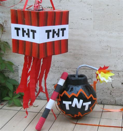 Tnt Pinata Cumplea Os Con Tema De Minecraft Fiesta De Cumplea Os De B Isbol Pi Atas Para Ni Os