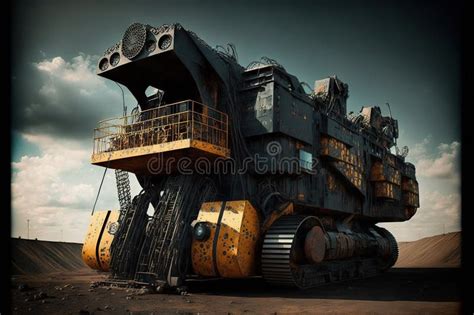 Coal Mining Machinery Heavy Industry Concept Stock Illustration