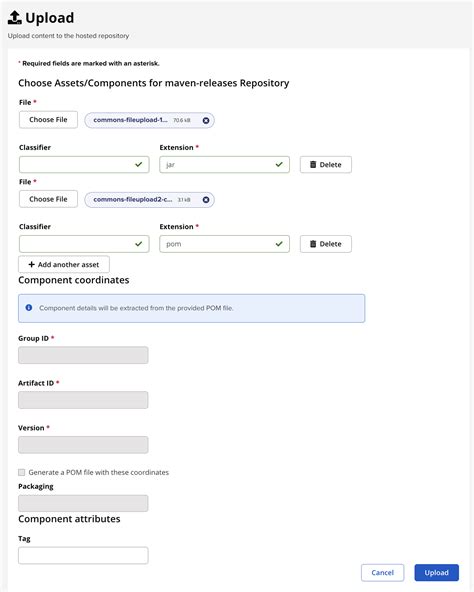 Uploading Components