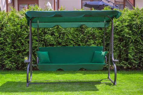 ᐉ Качеля садова Relax Plus 3-местная с 2 подушками Green (RP02 ...