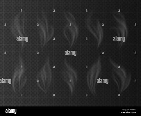 Realistic White Smoke Collection Of Vapor Effects From A Cigarette
