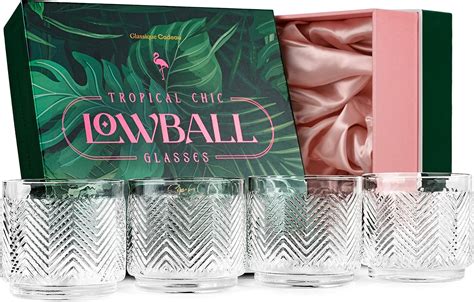 Vintage Flamingo Lowball Cocktail Glasses For Drinking Gin