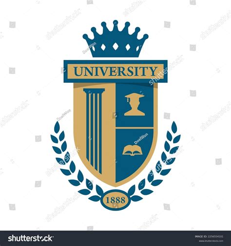 University College School Badge Logo Design Stock Vector Royalty Free