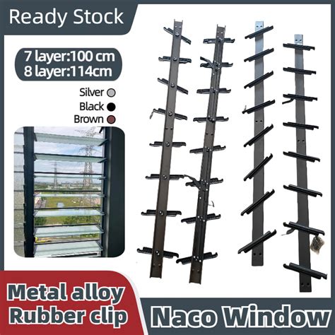 Tingkap Nako Cermin 6 7 8 Layers Blade Naco Window Louver Aluminium