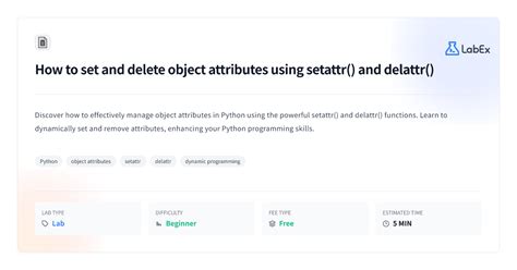 How To Set And Delete Object Attributes Using Setattr And Delattr