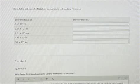 Data Table 2 Scientific Notation Conversions StudyX