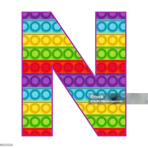 밝은 글자 간단한 딤플 팝 그것은 무지개 색상 문자 N 0명에 대한 스톡 벡터 아트 및 기타 이미지 0명 감각 지각 경감 Istock