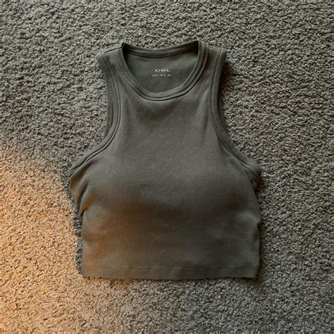 Army Green Tank Super Cute And Has A Built In Bra Depop