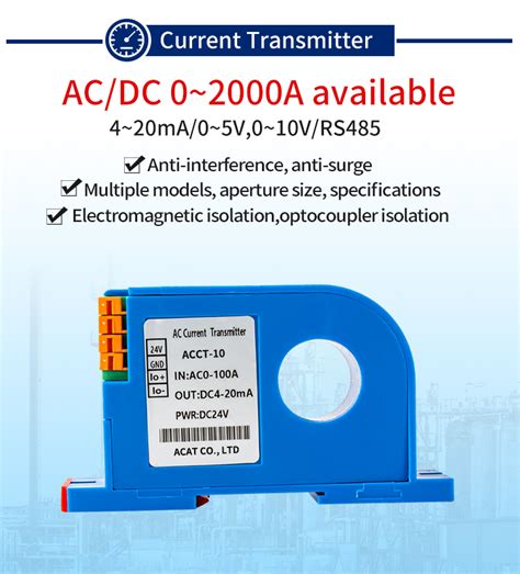 Hall Effect Current Sensor Transmitter For Acdc Mains With 4 20ma And 0 10v Output High