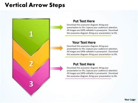 Ppt Vertical Arrow Steps Working With Slide Numbers Description PowerPoint Templates