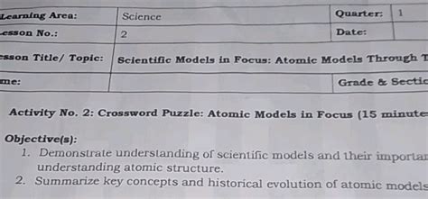 Learning Area Science Quarter 1 Esson No 2 StudyX