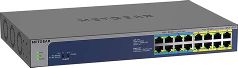 Amazon Com NETGEAR 16 Port Gigabit Ethernet Unmanaged 380W PoE Switch GS516UP 8xPoE And