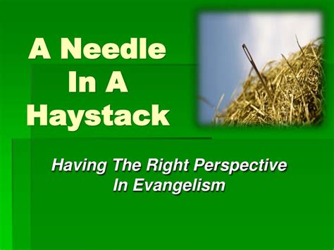 Ppt A Needle In A Haystack Powerpoint Presentation Free Download Id 3088436