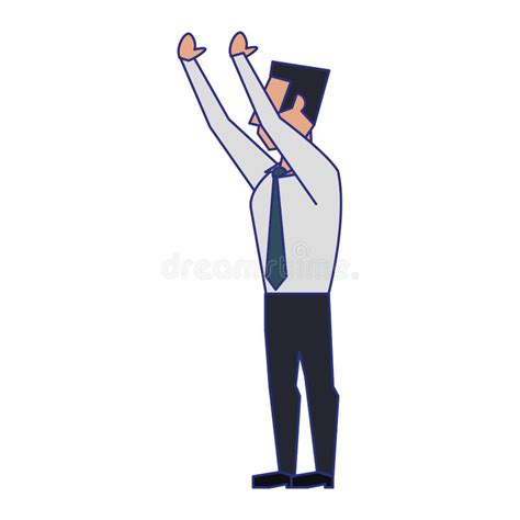 Lignes Bleues De Bande Dessin E D Ic Ne D Avatar D Homme D Affaires Illustration De Vecteur