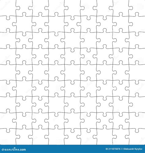 9x9 Jigsaw Puzzle Blank Template Background Light Lines Every Piece Is
